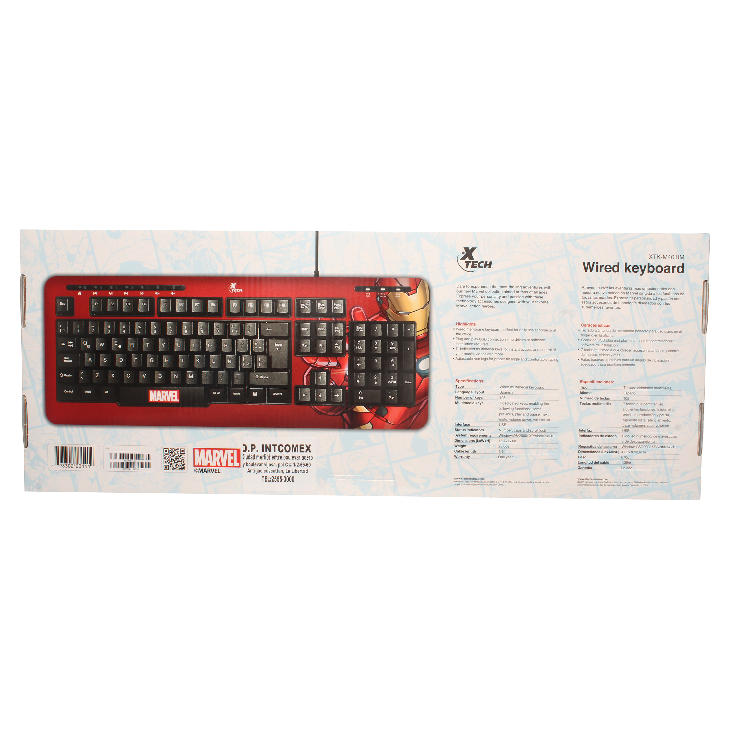 Comprar Keyboard Xtech Iron Man | Walmart El Salvador
