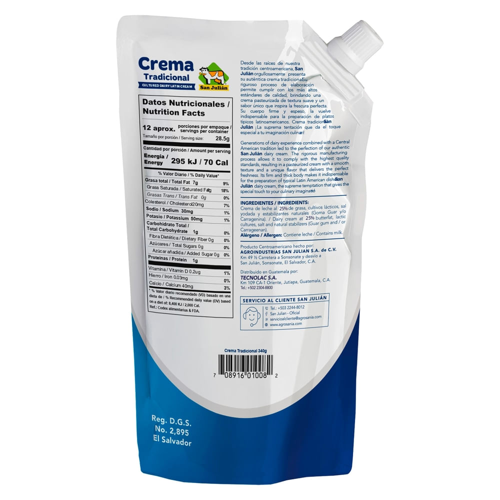 Comprar Crema San Julian pura especial - 340 g | Walmart El Salvador