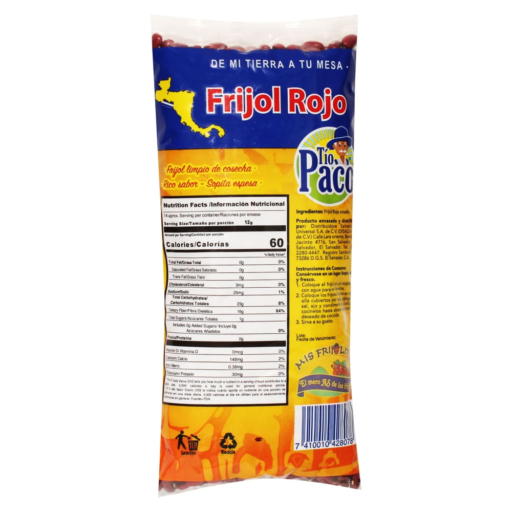 Comprar Frijol Rojo Tio Paco - 453 g | Walmart Salvador - Maxi Despensa ...