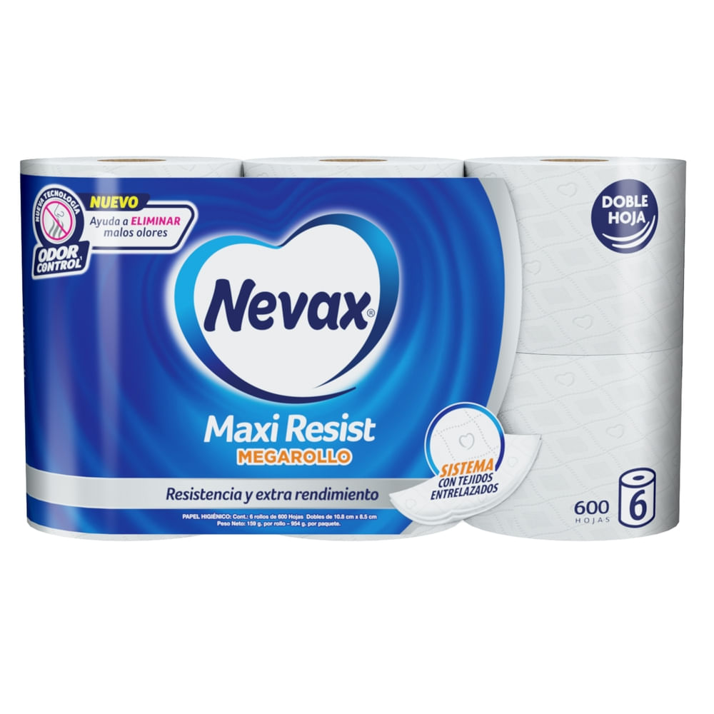 Comprar Papel higiénico Nevax maxi resist doble hoja - 6 Uds | Walmart ...