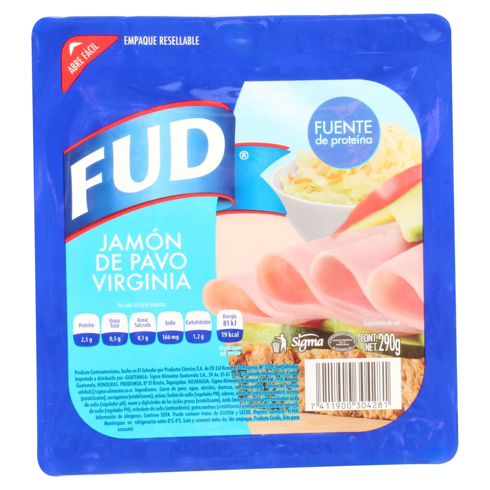 Comprar Jamón De Pavo Fud, Virginia -290 g | Walmart El Salvador ...
