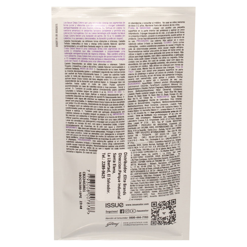 Comprar Issue Tintu Crazy Colors Sach Rosa 47 g | Walmart El Salvador