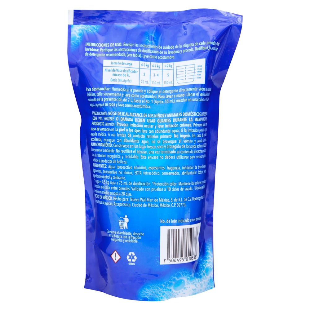 Comprar Detergente Líquido Great Value Para Ropa Blanca Y Color Doypack ...