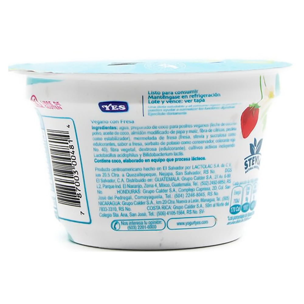 Comprar Yogurt Yes vegano fresa -150 g | Walmart El Salvador - Walmart ...