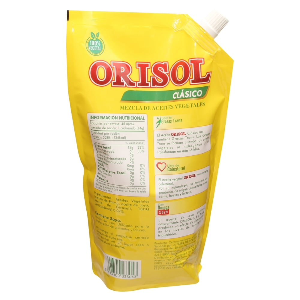 Comprar Aceite Orisol Clasico Econopack - 750 ml | Walmart Salvador ...