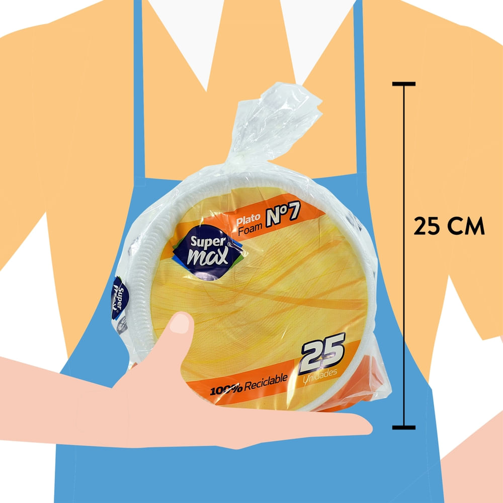 Comprar Plato Supermax N7 Liso Desec Foam - 25 Unidades | Walmart El ...