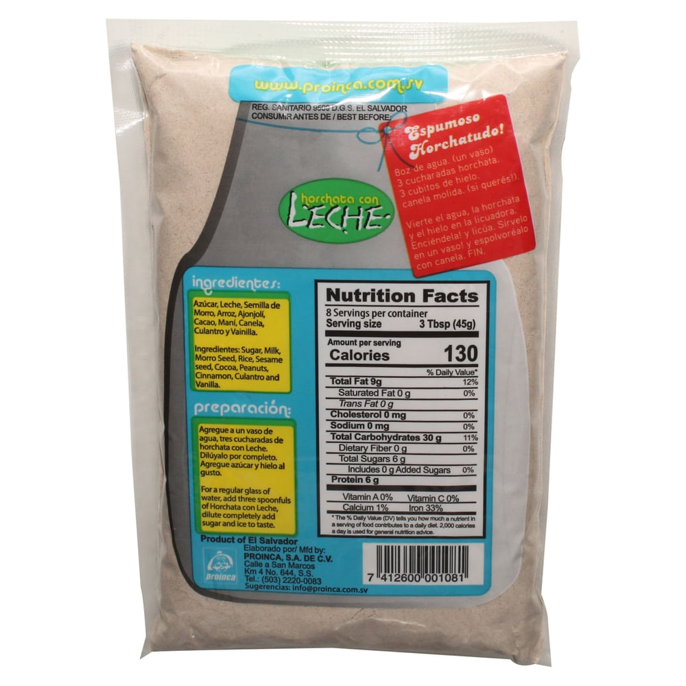 Comprar Bebida En Polvo Proinca Horchata Con Leche - 12Oz | Walmart El ...