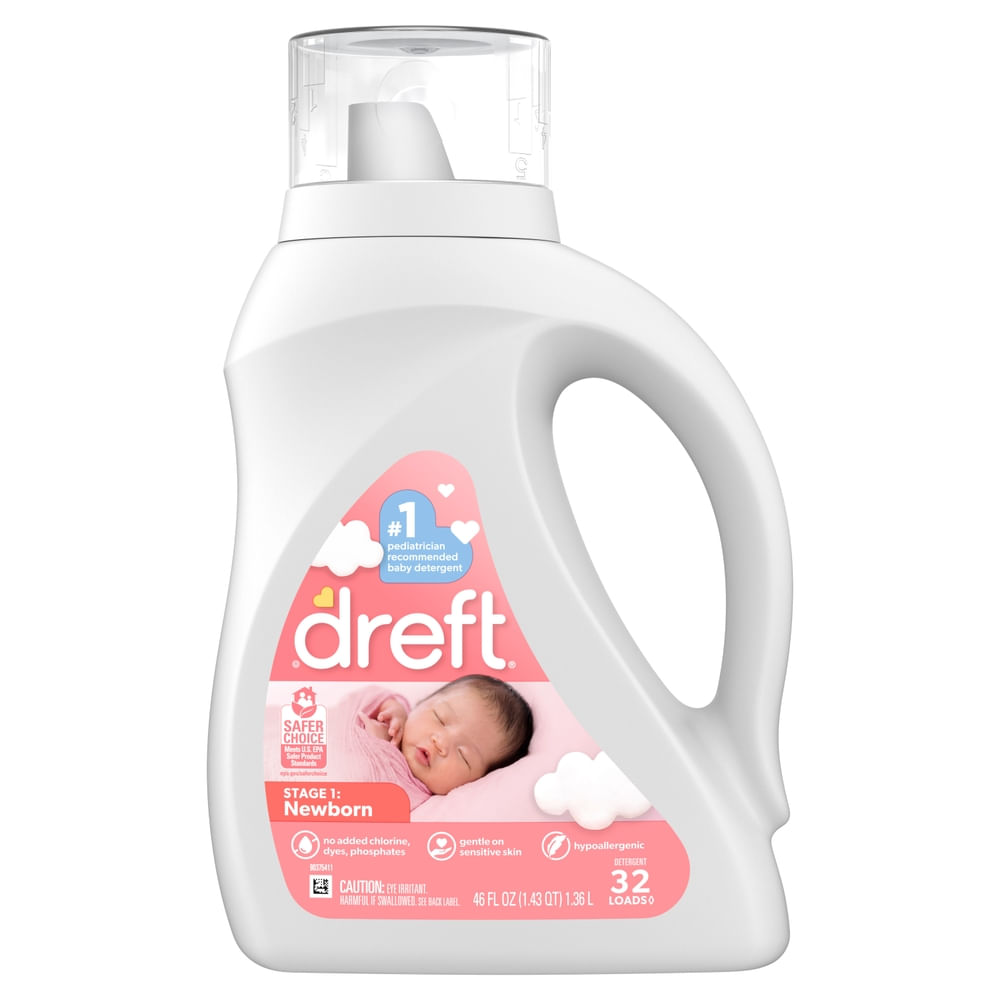 Comprar Detergente Liquido Dreft Newborn para Ropa de Bebé 32 Lavadas ...