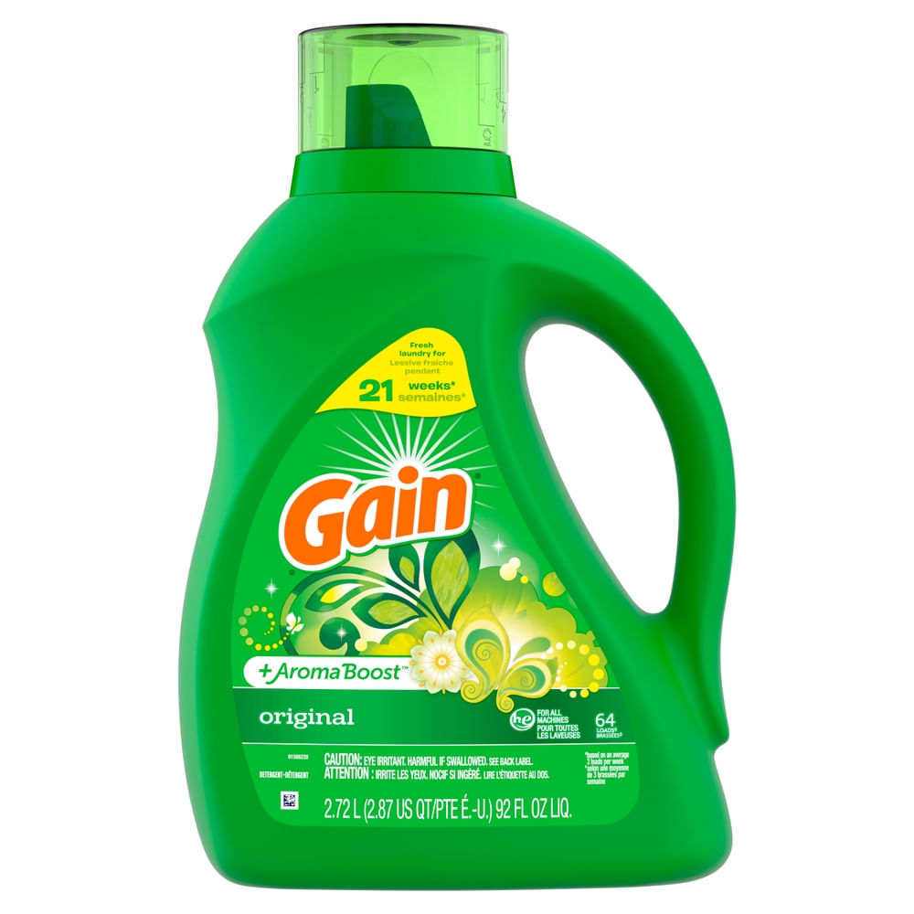 Comprar Detergente Líquido Para Ropa Gain Con Aroma Original - 2.72Lt ...
