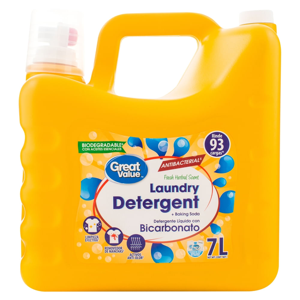 Comprar Detergente Líquido Great Value Con Bicarbonato - 7 L | Walmart ...