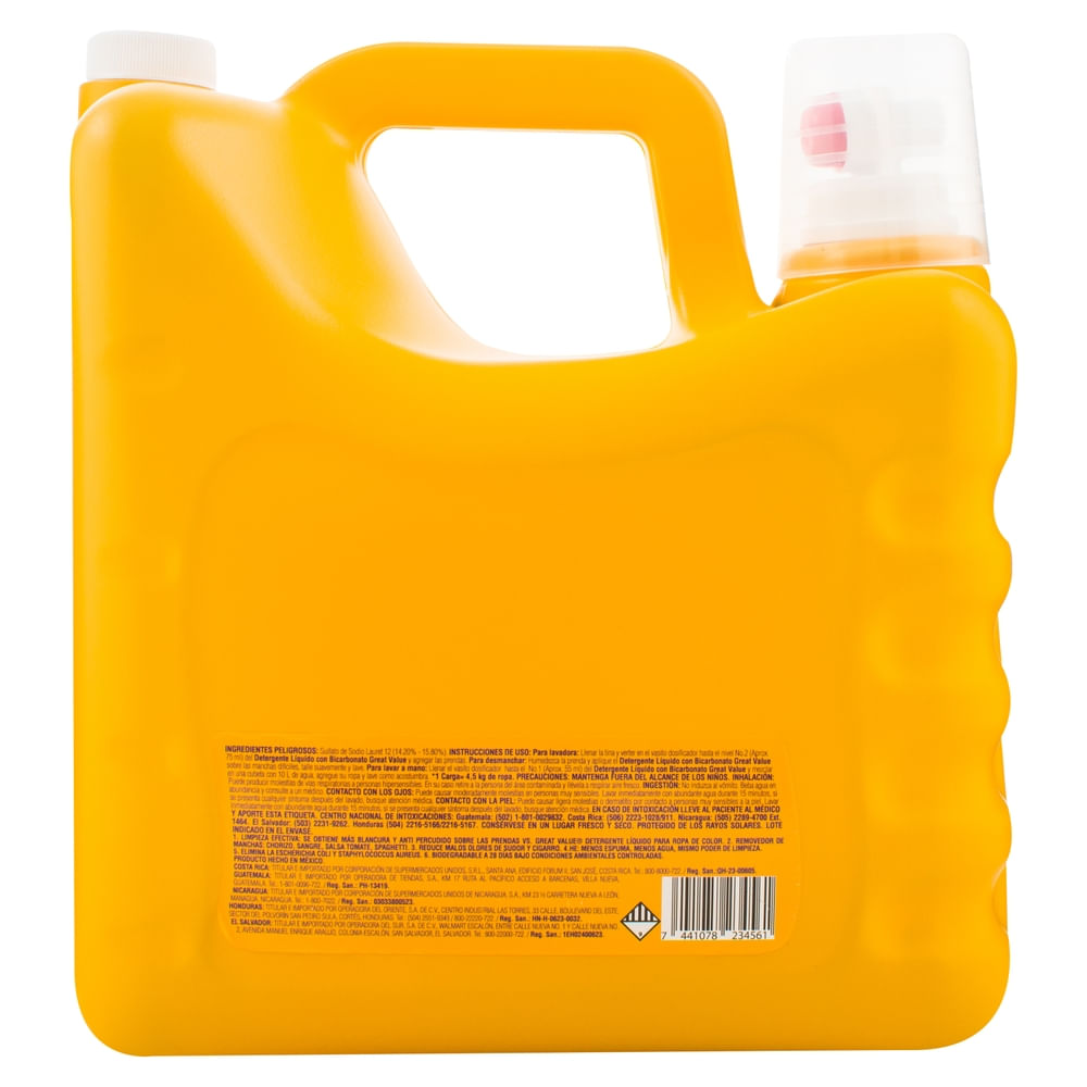 Comprar Detergente Líquido Great Value Con Bicarbonato - 7 L | Walmart ...