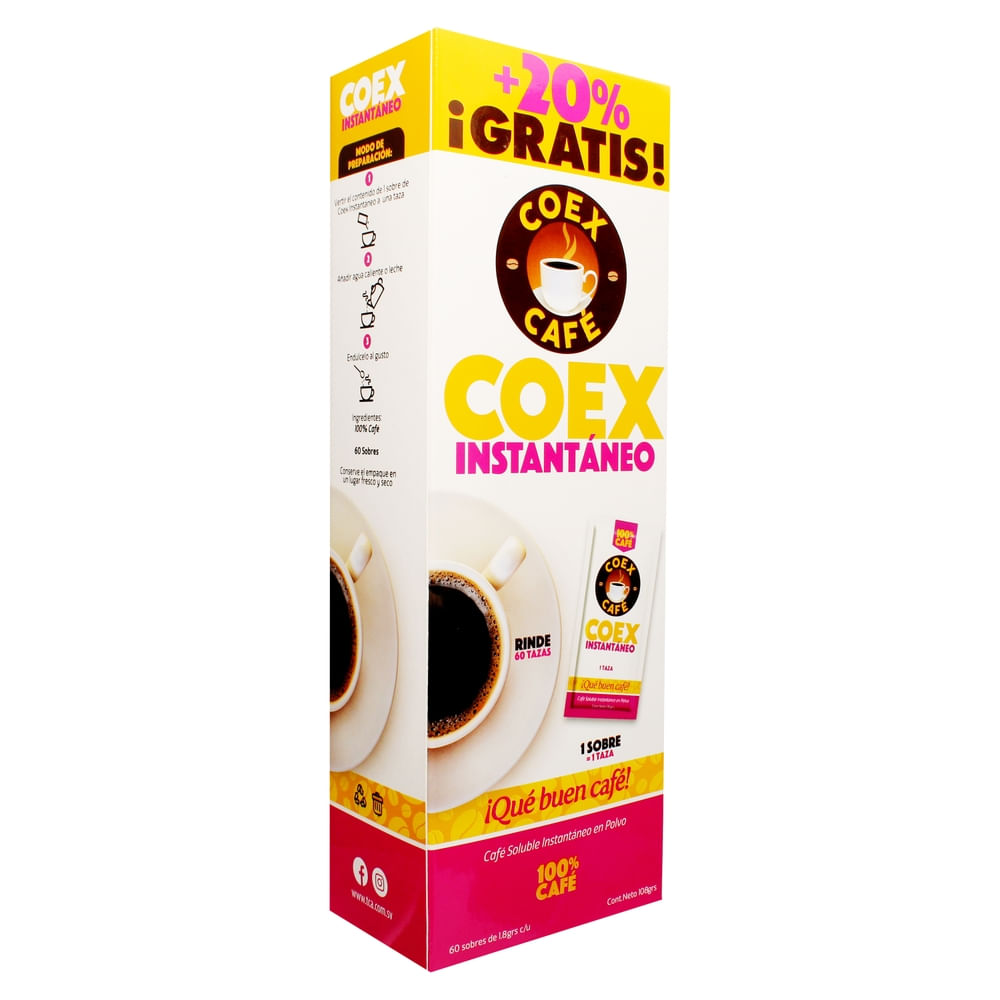 Comprar Cafe Coex Instantaneo 24 60 - 1.8 g | Walmart El Salvador ...
