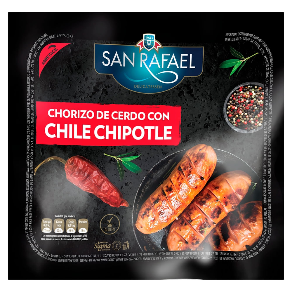 Comprar Chorizo de cerdo San Rafael con chile chipotle - 300 g ...