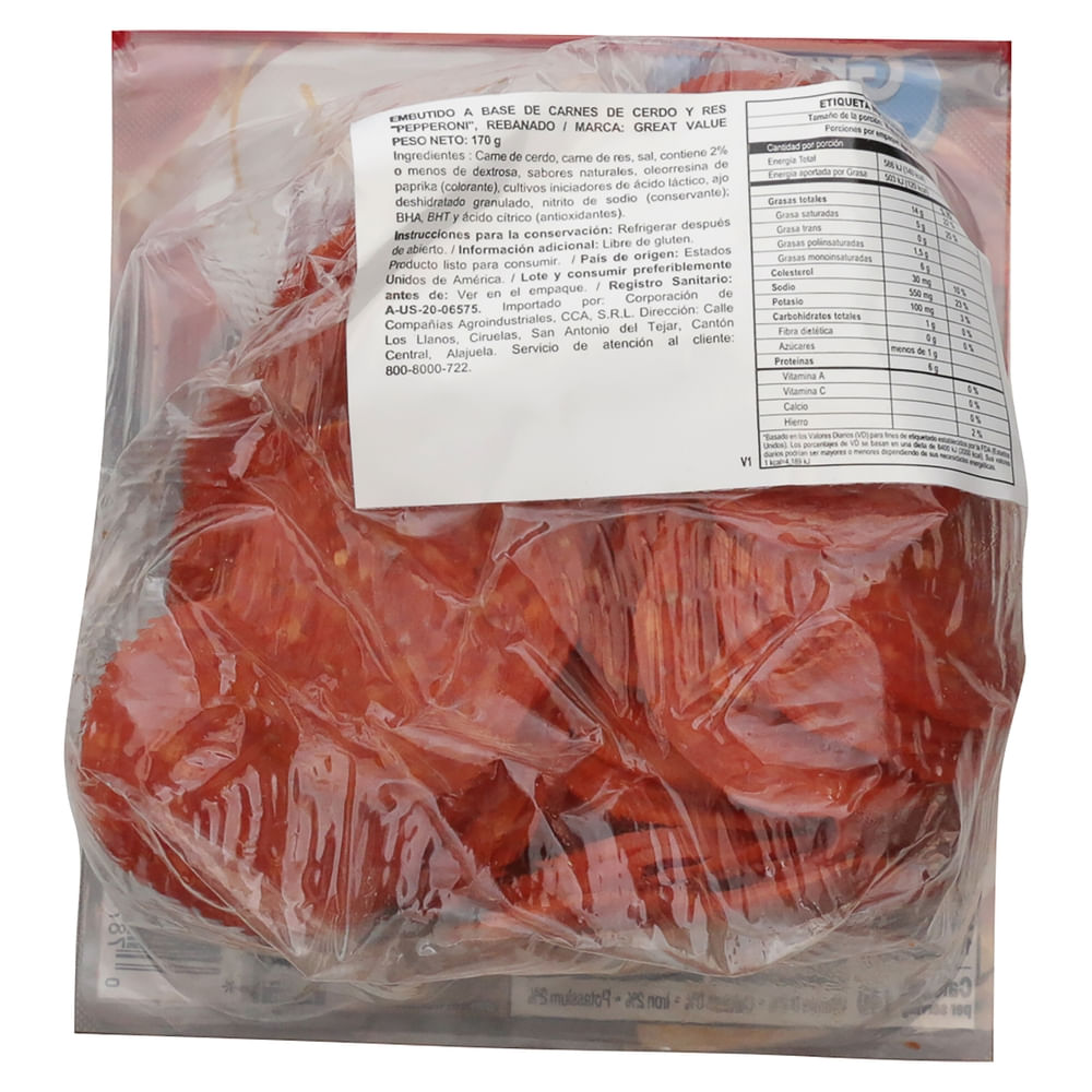 Comprar Pepperoni Great Value Original En Rodajas - 170 g | Walmart El ...