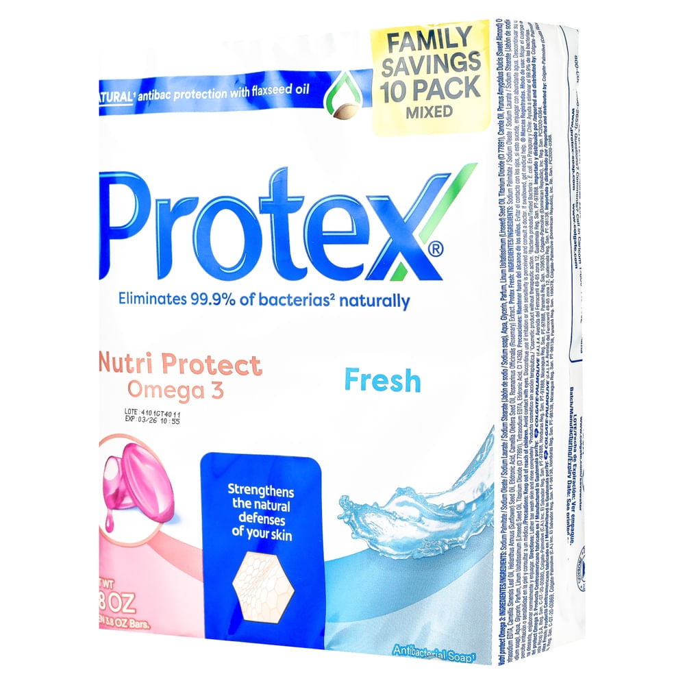 Comprar Jabón Protex Mixto Omega 3 Y Fresh 10 Pack - 1100 g | Walmart San Salvador
