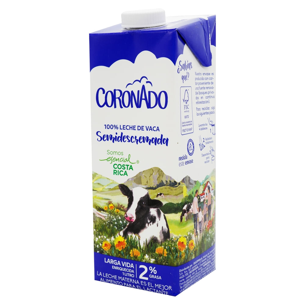 Comprar Leche Coronado líquida semidescremada - 1 L | Walmart El Salvador