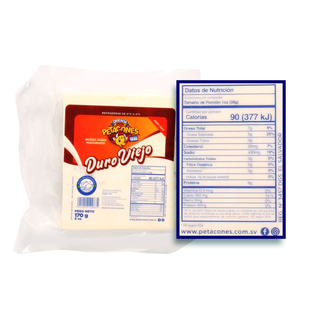 Comprar Queso Petacones Duro Viejo Madurado - 170 g | Walmart El ...