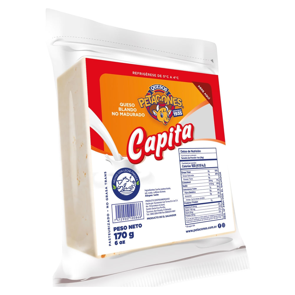 Comprar Queso Petacones Capita Blando No Madurado - 170 g | Walmart El ...