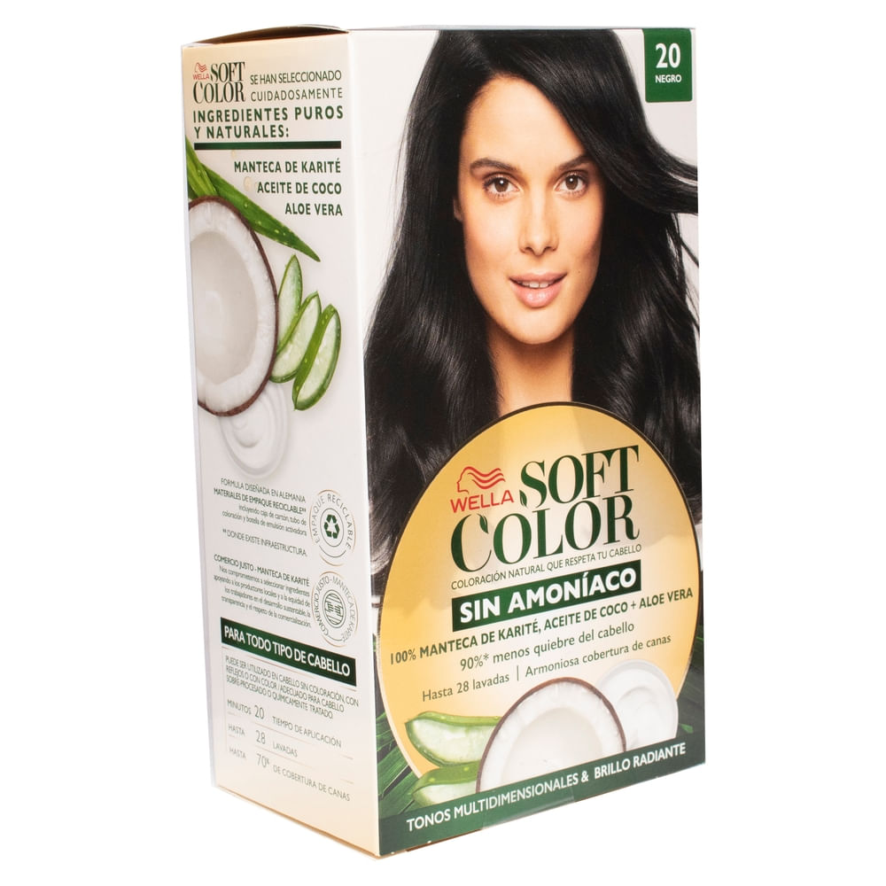 Comprar Tinte para cabello Soft Color sin amoniaco tono no.20 negro ...