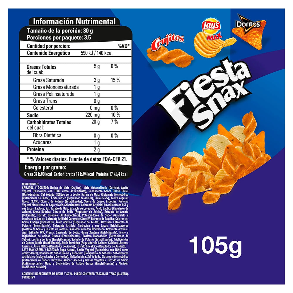 Comprar Snack Fiesta Snax En Bolsa - 105 g | Walmart El Salvador ...