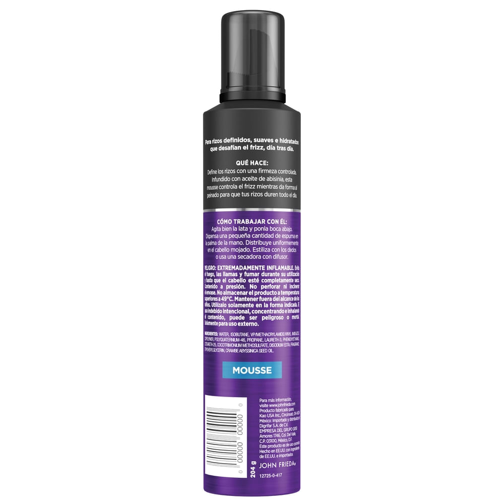 Comprar Mousse John Frieda para revitalizar rizos fijación ligera - 204 ...