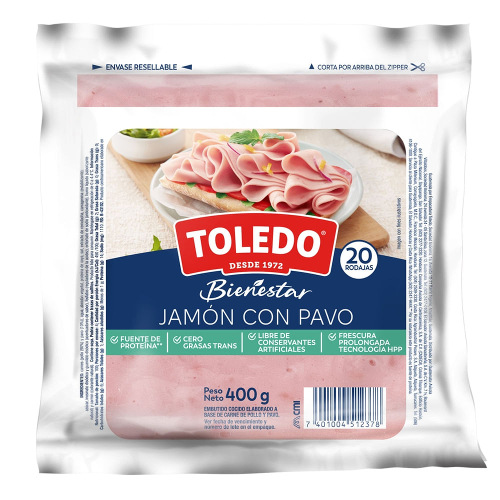 Comprar Jamón Con Pavo Toledo, con Empaque Resellable - 400 g | Walmart ...