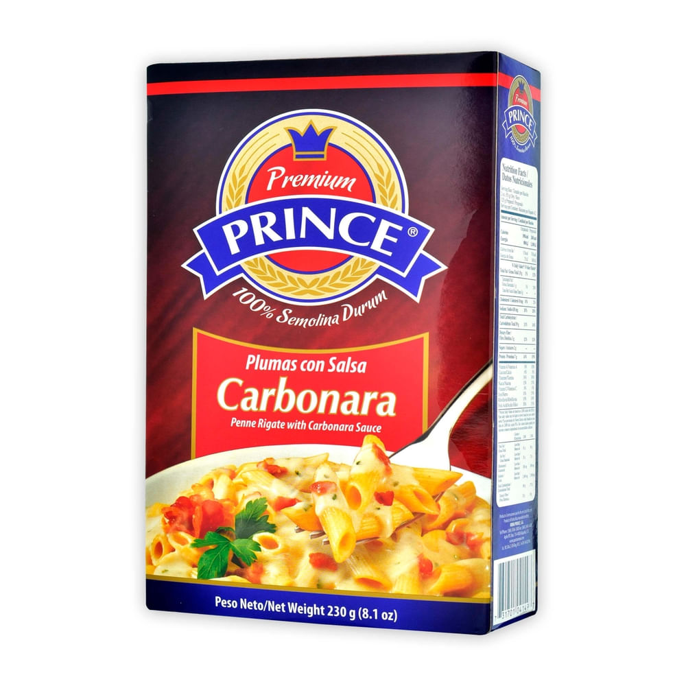 Comprar Pasta Prince plumas con salsa carbonara - 230 g | Walmart El ...