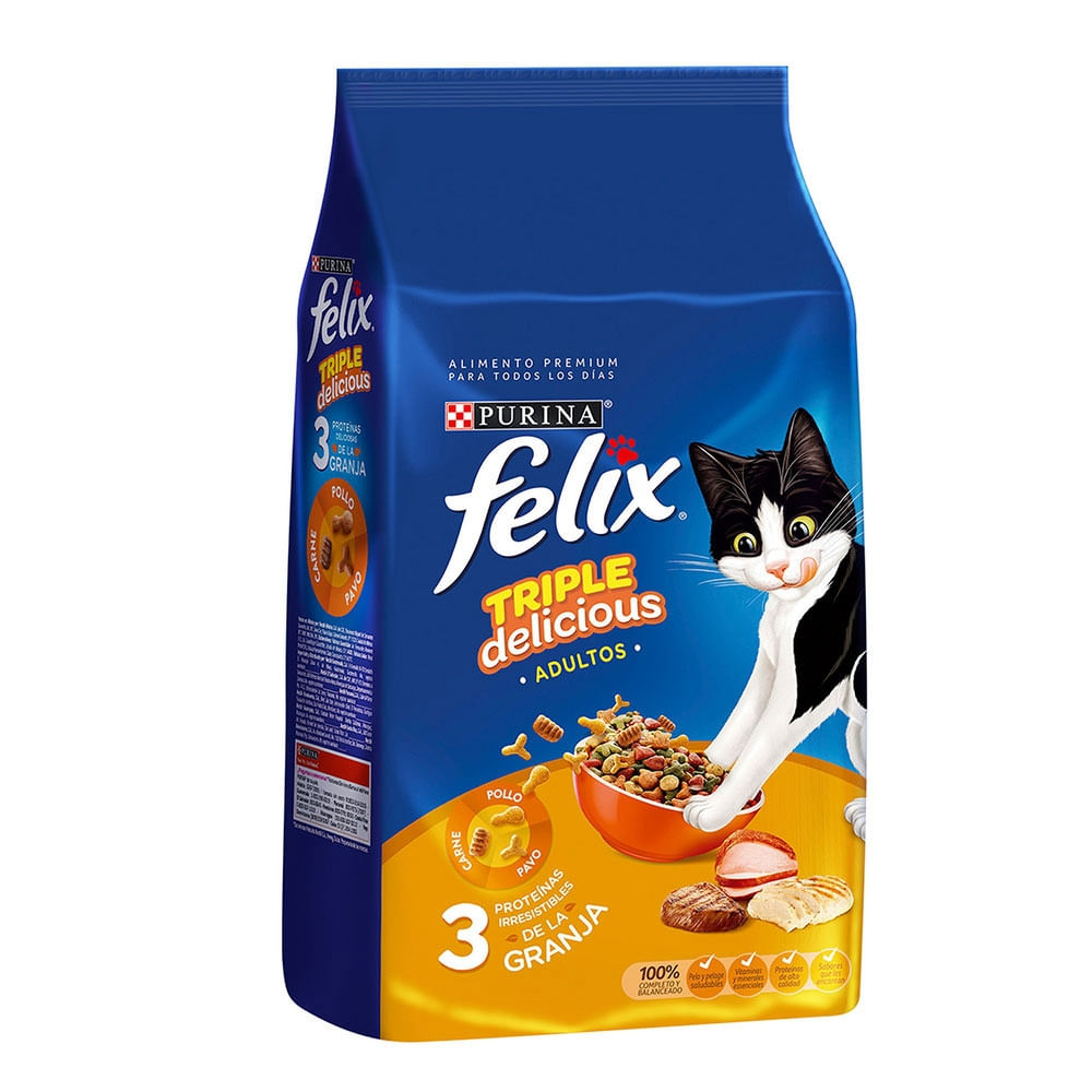 Comida para Gatos Felix adulto Triple delicious granja 1.5 kg - Maxi Despensa | Salvador