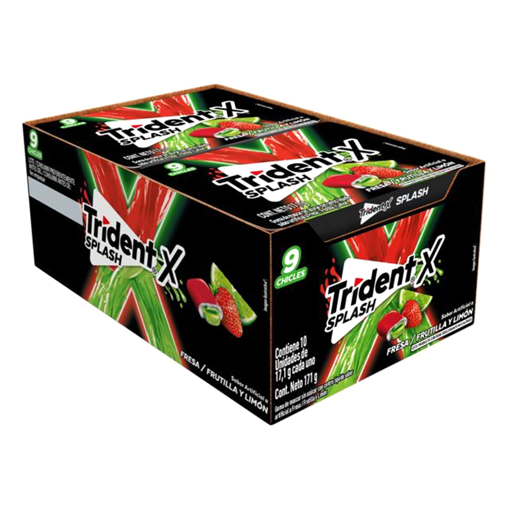 Comprar Goma de Mascar Chicle Trident Splash sabor Fresa Limón 9 unid ...