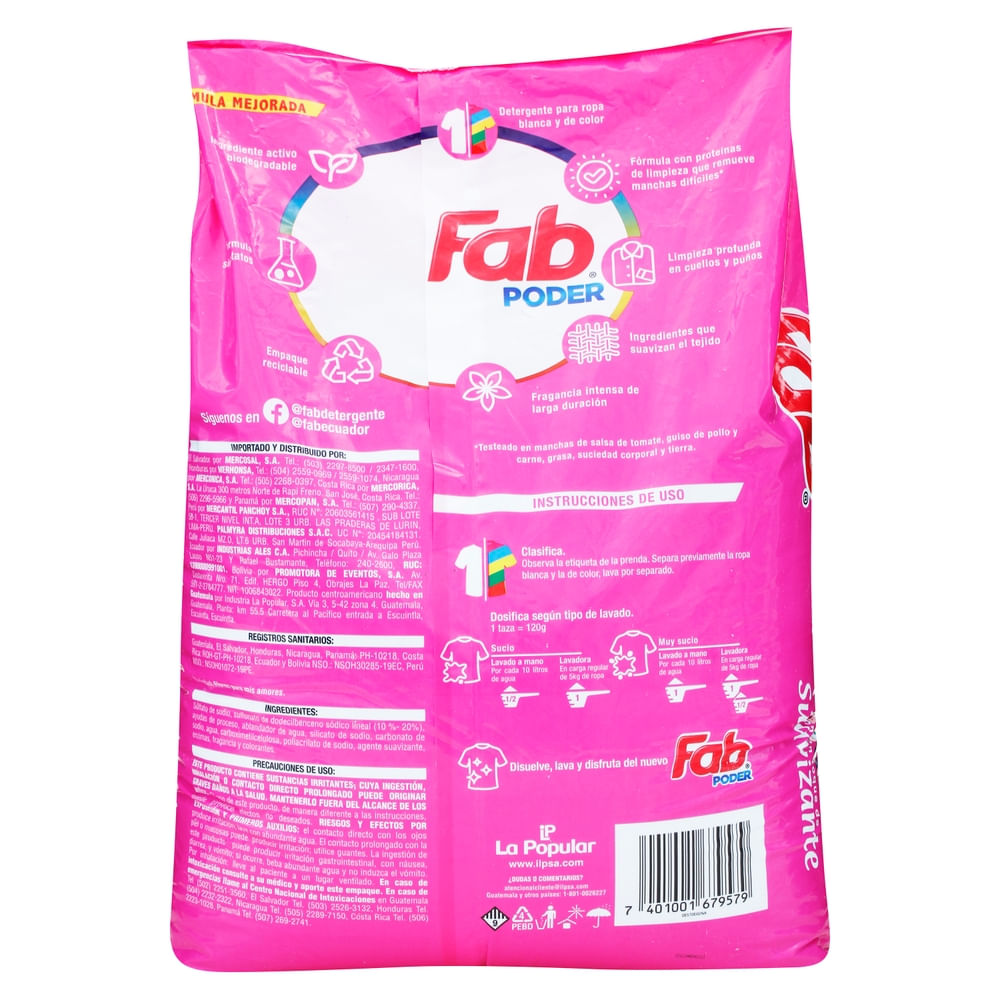 Comprar Detergente Fab 3 En Polvo Aroma Flores Amores - 4.5 kg ...