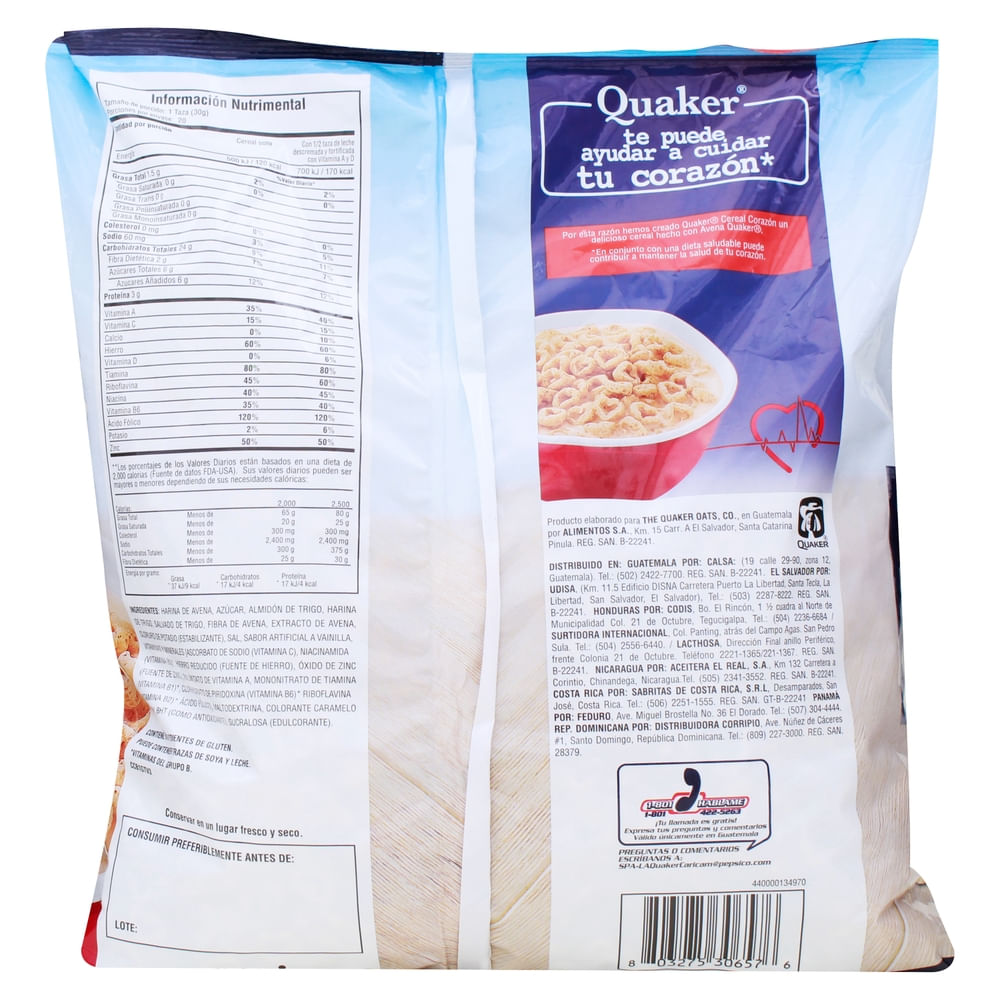 Comprar Cereal Quaker Corazón Entero - 600 g | Walmart El Salvador ...