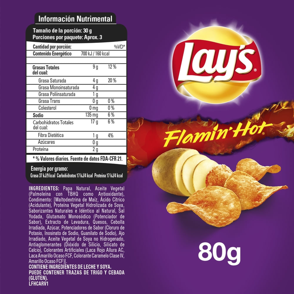 Comprar Snack Lay's Flamin Hot Papa - 80 g | Walmart San Salvador