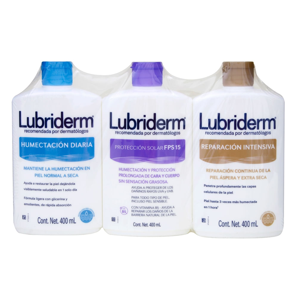 Lubriderm 3Pack 400Ml Uv Ri Hd 1200Ml
