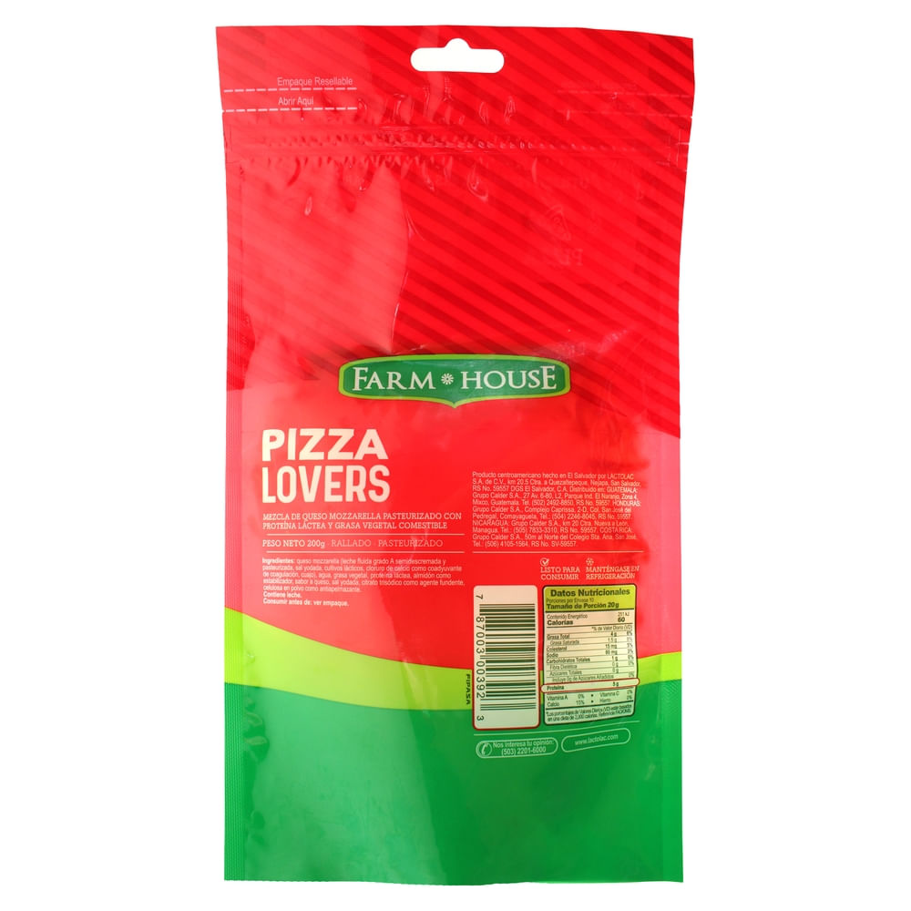 Comprar Queso Farm House Rallado Pizza Lovers - 200 g | Walmart El ...