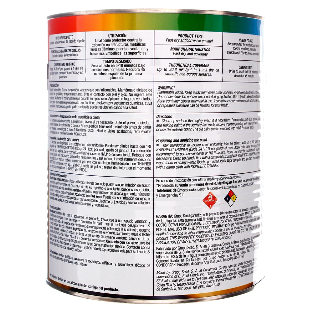 Comprar Pintura Corona Clasica Anticorrosivo Fast Dry Color Negro - 1 ...