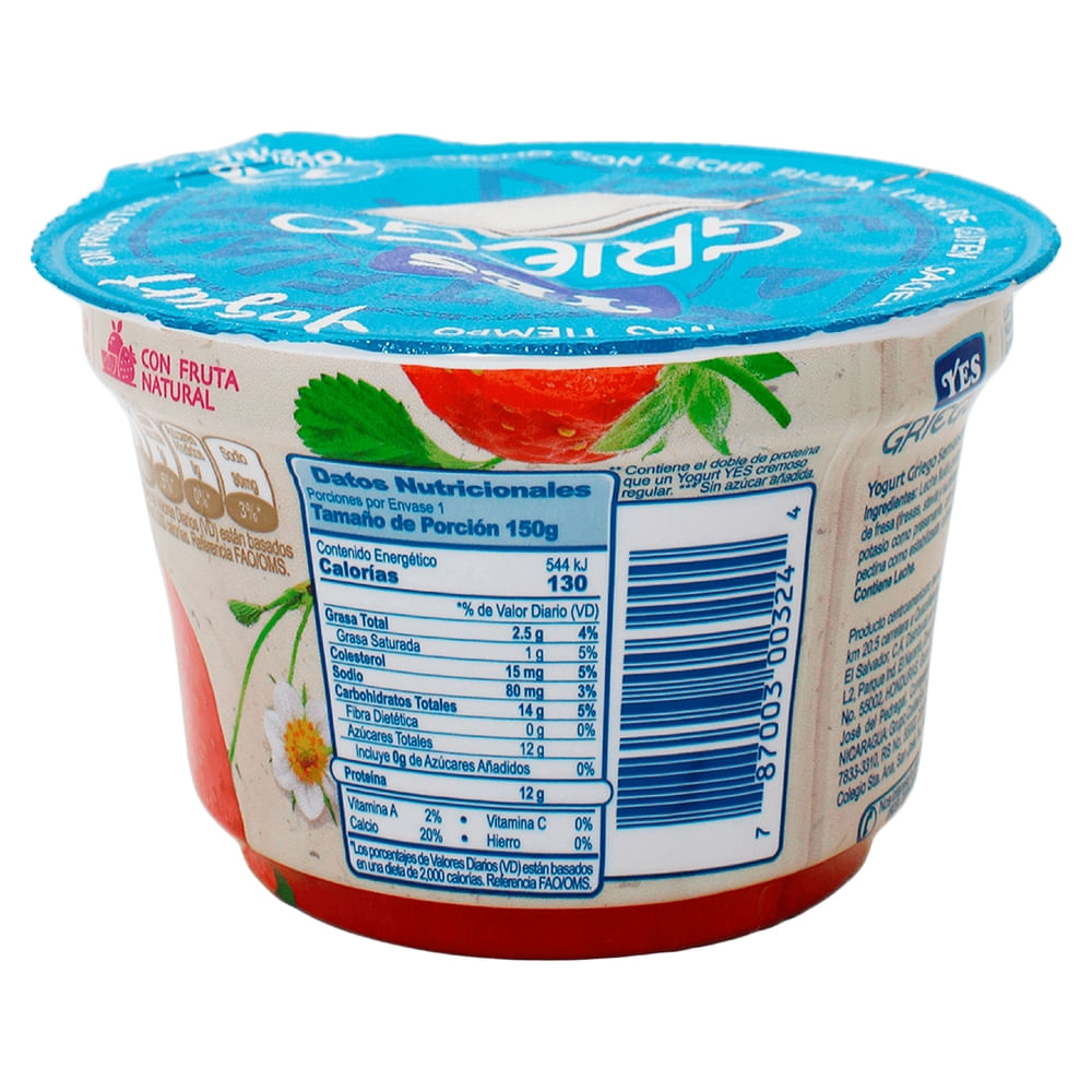 Comprar Yogurt Yes Griego Fresa Sin Azúcar - 150 g | Walmart El ...