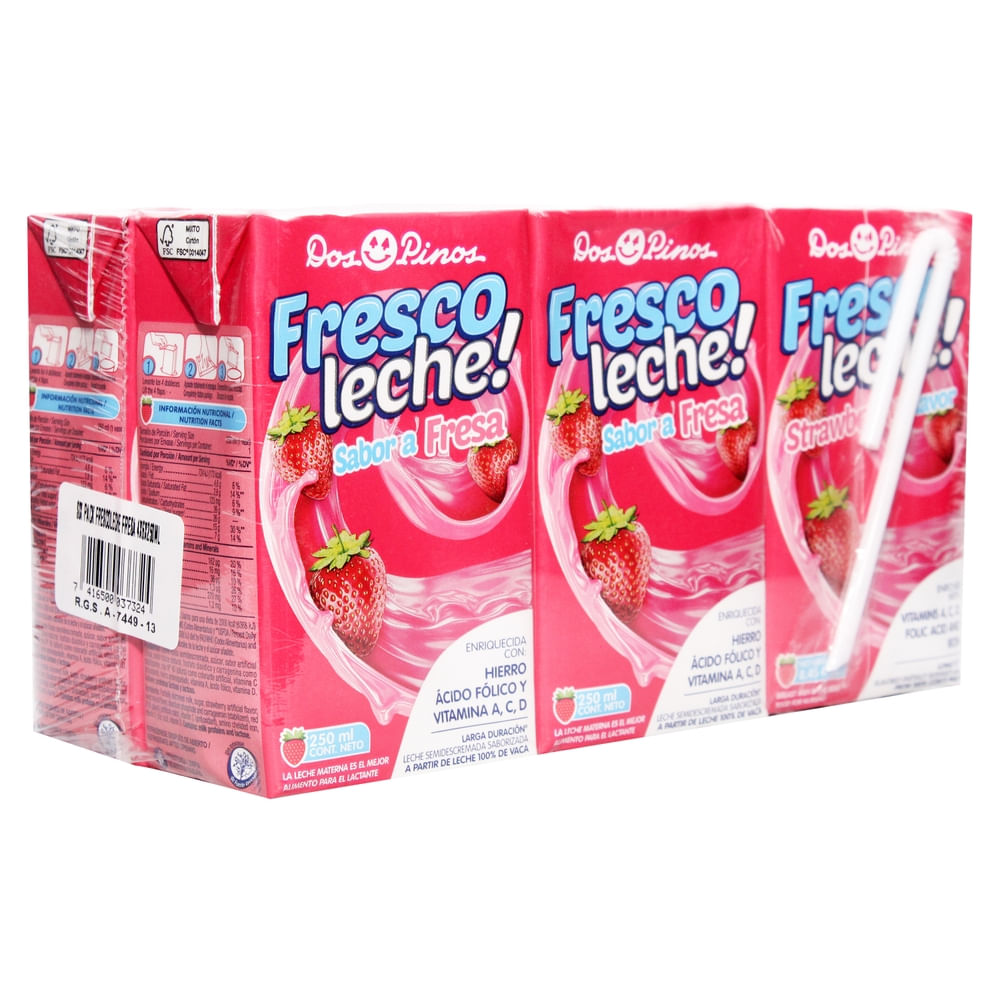 Comprar 6 Pack Fresco Leche Dos Pinos Fresa - 250 ml | Walmart Salvador ...
