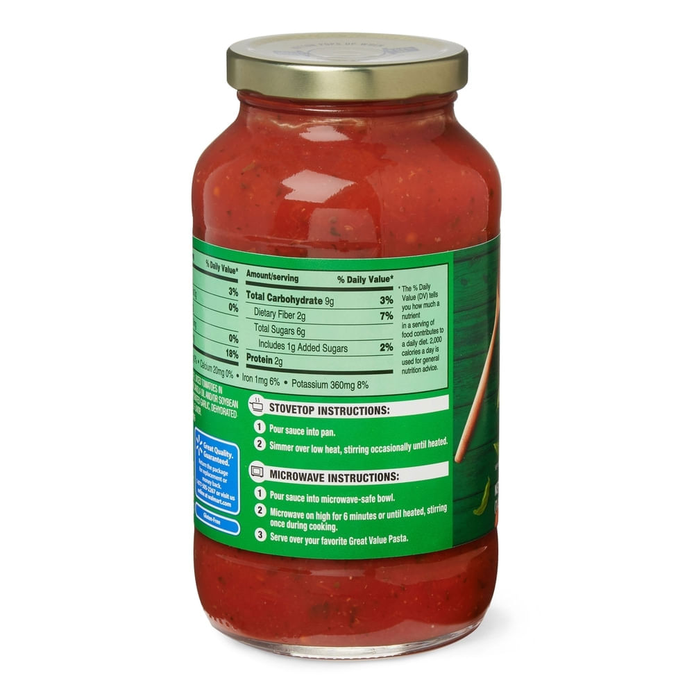 Comprar Salsa Great Value De Tomate Albahaca Y Ajo - 680 g | Walmart El ...