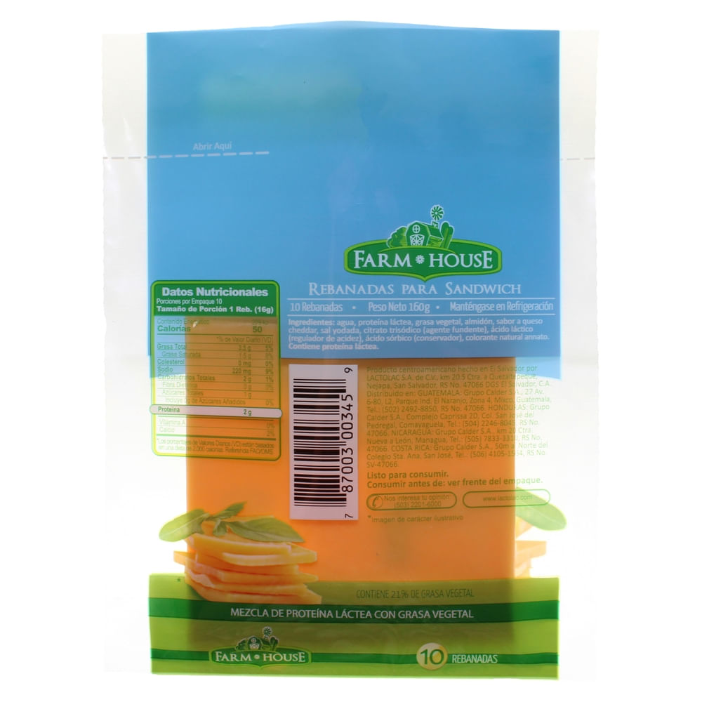 Comprar Queso Farm House Americano Análogo 10 Rebanadas - 160 g ...