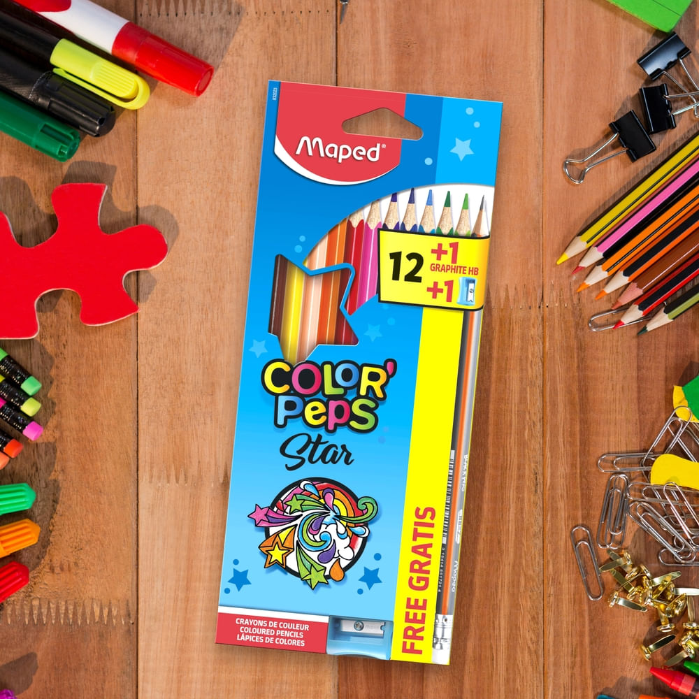 Comprar Lapiz Color Maped Color Peps Kit Caja- 12 Unidades+1 Lapiz ...