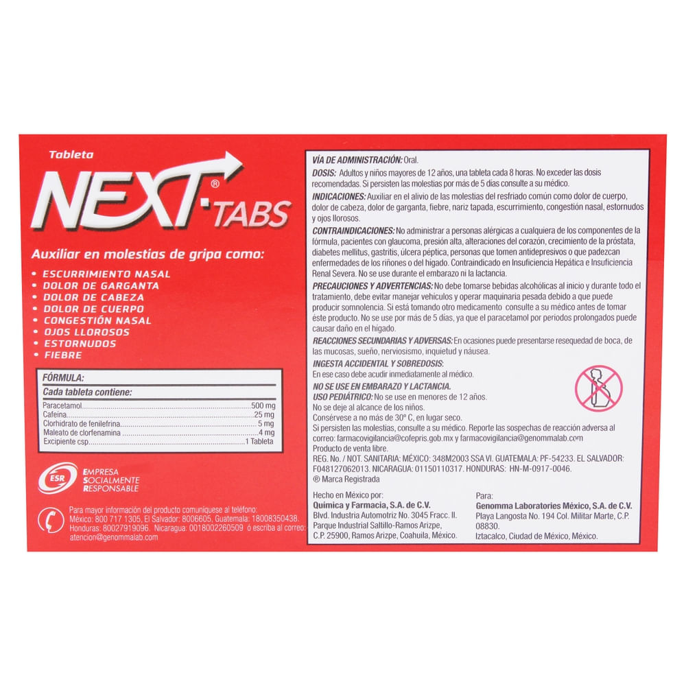 Comprar Next Alivio de la Gripe – 10 tabletas | Walmart El Salvador ...