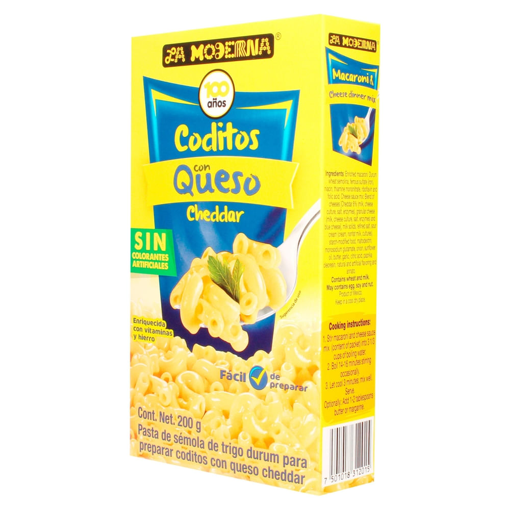 Compra Pasta La Moderna coditos con queso cheddar - 200 g | Walmart El ...