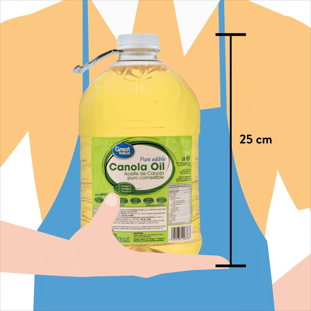 Comprar Aceite Great Value De Canola Puro Comestible - 3500 ml ...