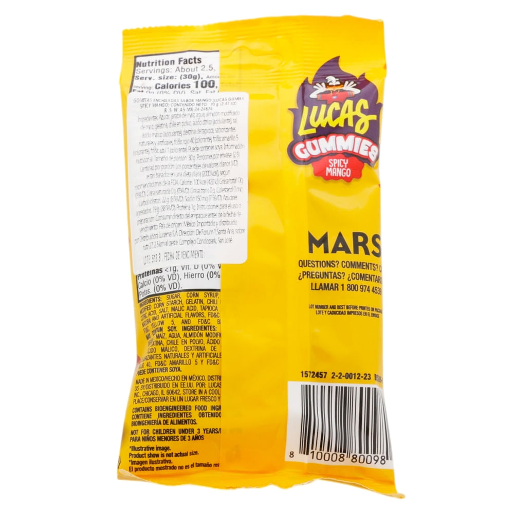 Lucas Gomitas Mango 12 X 70 G - Walmart | Salvador
