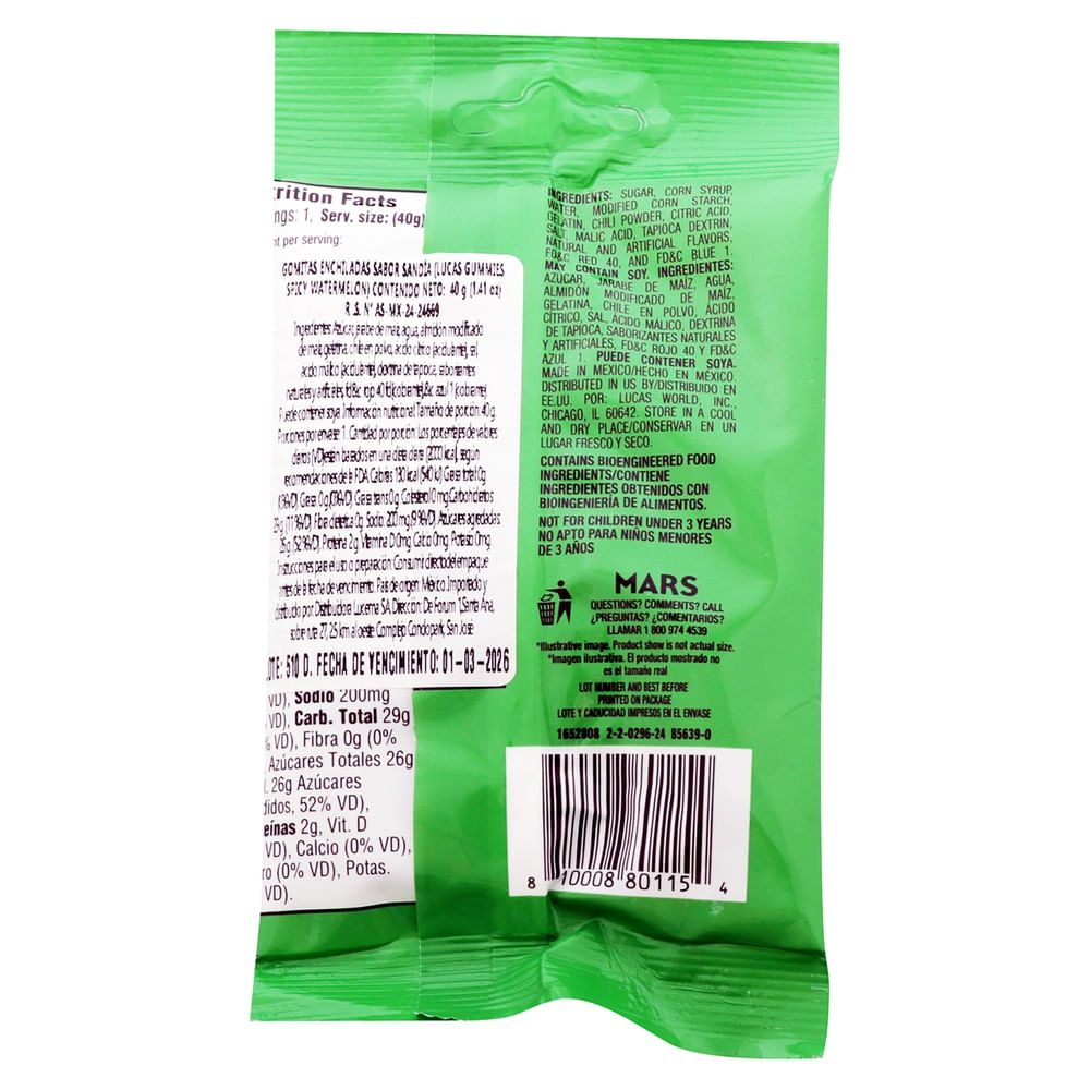 Gomitas Lucas sandía – 40 g - La Despensa de Don Juan | Salvador
